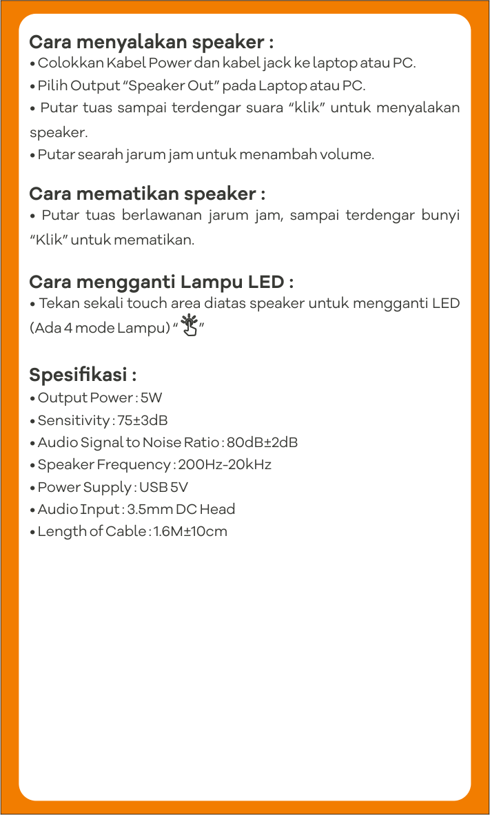 Usermanual JETE SC101 Home Speaker - JETE Indonesia