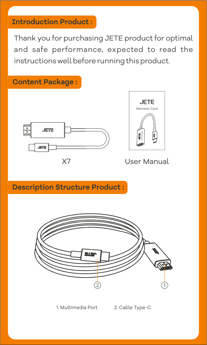 User Manual USB Hub JETE X7 - JETE Indonesia