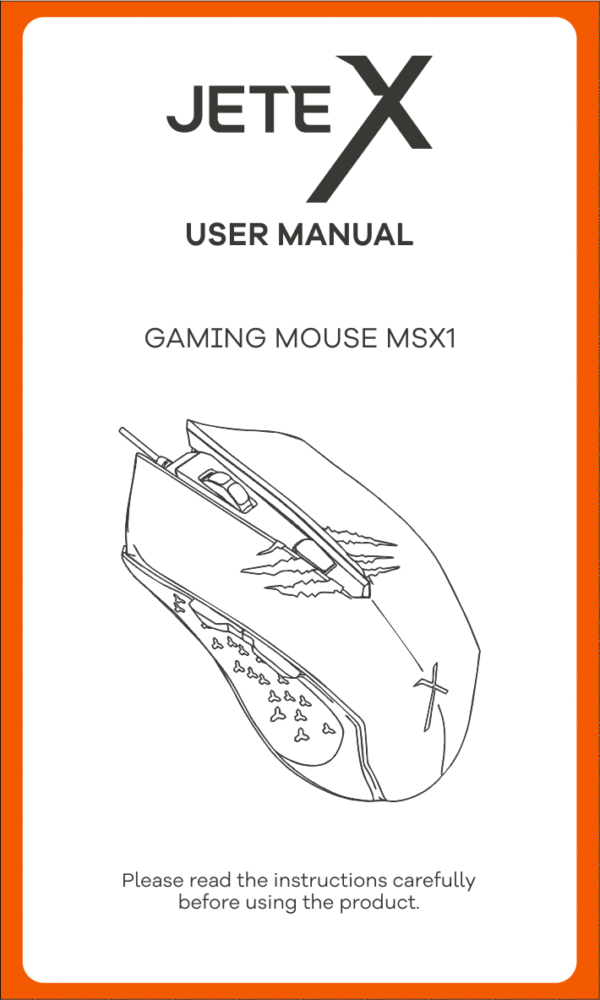 User Manual Mouse Gaming JETEX MSX1 - JETE Indonesia