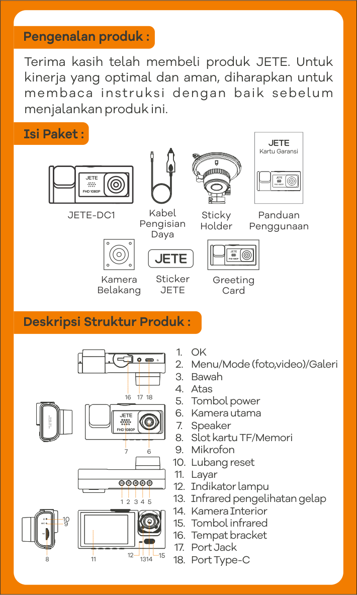 Usermanual JETE DC1 Dashcam - JETE Indonesia