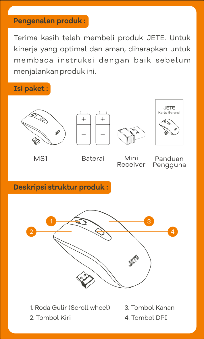 User Manual Mouse JETE MS1 - JETE Indonesia