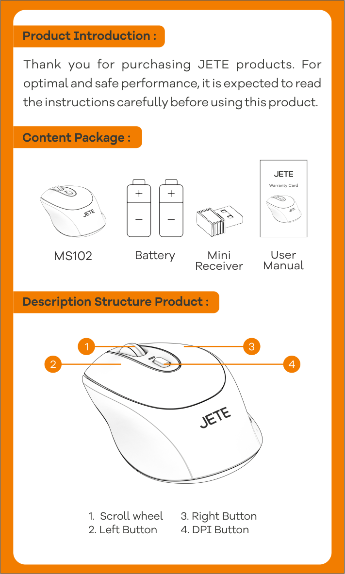 User Manual Mouse JETE MS102 - JETE Indonesia