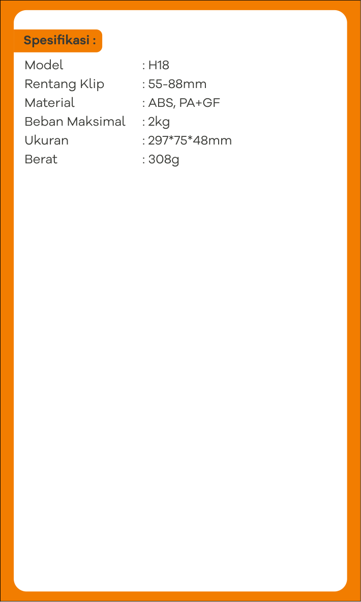 User Manual Holder JETE H18 - JETE Indonesia