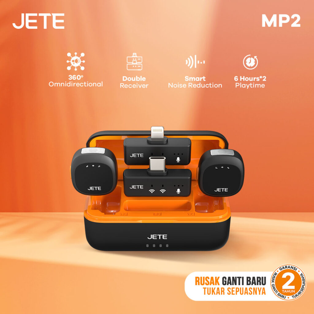 Jual JETE MP2 Series Clip On Wireless 2 in 1 - JETE.id