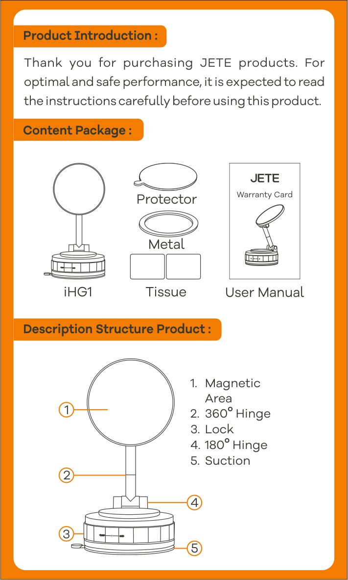 User Manual Holder JETE iHG1 - JETE Indonesia